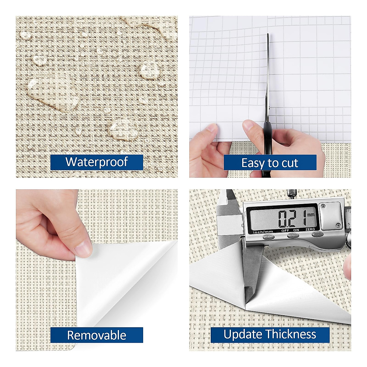 FunStick Beige Weave Grasscloth Peel and Stick Wallpaper Textured Beige Wallpaper for Bedroom Bathroom Walls Removable Beige Contact Paper for Cabinets Waterproof Grass Cloth Fabric Wall Paper 16"x80"