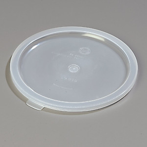Carlisle FoodService Products Bain Marie Food Storage Container Lid for Kitchens, Restaurants, Catering, Plastic, 6-8 Quarts, Clear, (Pack of 12)