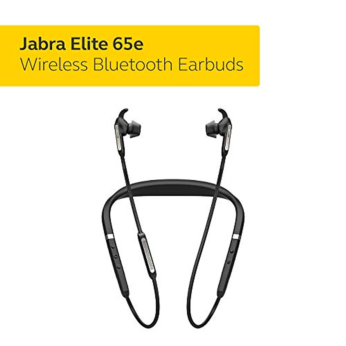 Jabra Elite 65e Alexa Enabled Wireless Stereo Neckband with In-Ear Noise Cancellation – Titanium Black