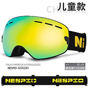ZSQZJJ Ski Goggles Double Layer Antifog Glasses Mountaineering Ski Goggles