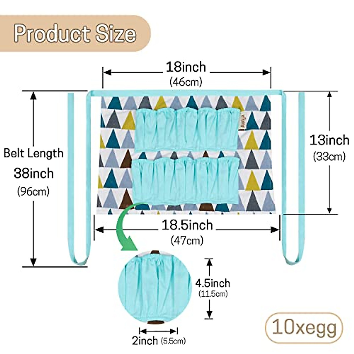 Aurya Kids Egg Apron, Chicken Eggs Collecting Gathering Holder Apron, Hen Duck Goose Eggs Holder Apron for Children