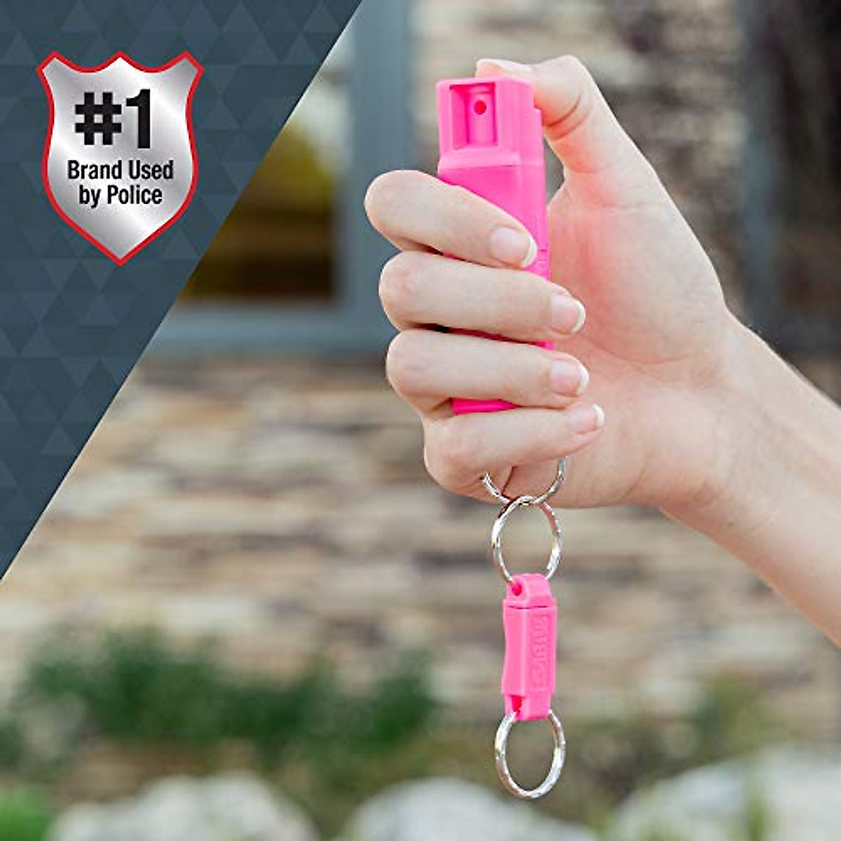 SABRE Campus Safety Pepper Gel with Quick Release Key Ring, 25 Bursts, 12-Foot (4-Meter) Range, Gel is Safer, Ergonomic Finger Grip