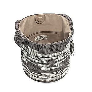 The Sak Back to Bali 120 Hobo in Crochet, Large Shoulder Purse with Single Strap, Earth Ragam