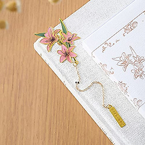 Metal Bookmark Flower Brass Hollow Space Bookmarks for Reading Pendant 1 Piece