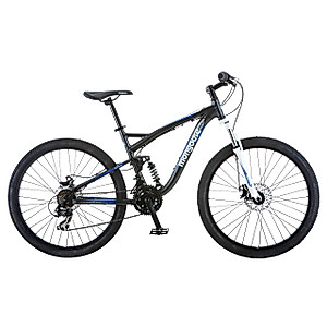Mongoose Men's Detour Moutain Bike, 18-Inch Aluminum Frame, 26-Inch Wheels, Grey