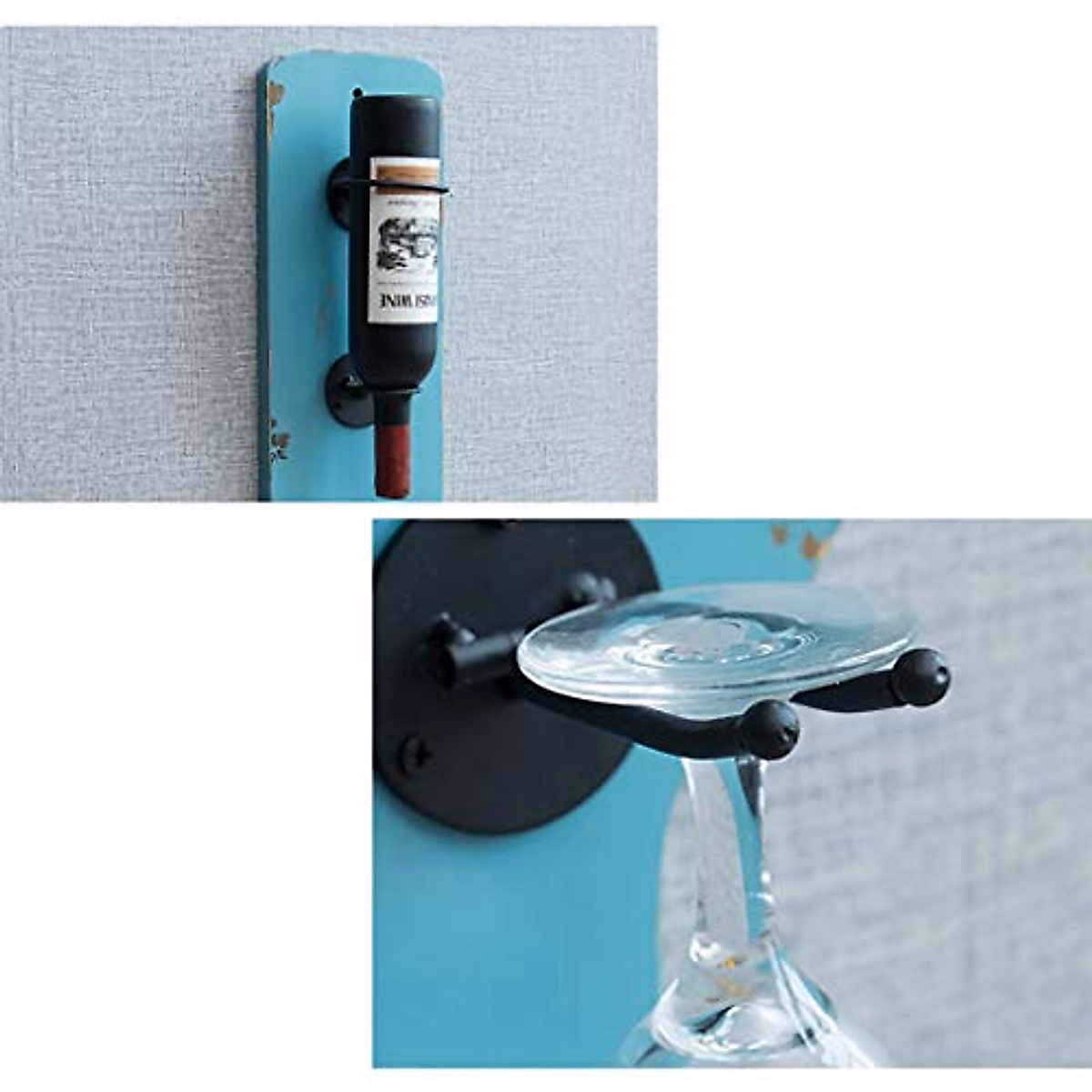 Wine Rack Solid Wood Wine Rack Vintage Wine Rack Creative Shelf Wall-Mounted Wine Rack Goblet Holder Wine Rack Glassware Rack