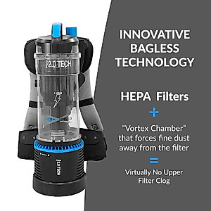 Prolux 2.0 Cordless Battery Bagless Backpack Vacuum Cleaner w/Dual HEPA Shield Filtration and Tool Accessory Kit