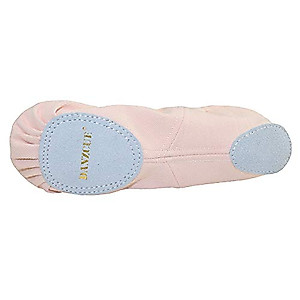 Danzcue Adult Stretch Canvas Split Sole Ballet Slipper, Pink, 10.5 M