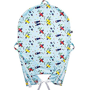 Newborn Lounger Cover for Dock A Tot Covers Only Deluxe Plus Baby Nest Sleep Pod Change Extra Cover 100% Cotton Co Sleeping Replacement Boys (Fits Dockatot Deluxe+) (Blue, Airplane)