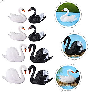 ARTIBETTER 8pcs Swan Micro Landscape Swan Miniature Mini Swan Figurines Black Swan Figurine Garden Swan Statue Swan Cake Decoration Plastic Animals Wildlife Figurines Doll PVC Lovers Desktop