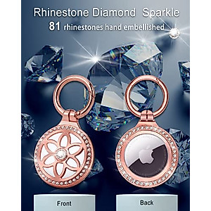 Airtag Holder,Metal Badge Rhinestone Airtag Key Chain,Diamonds Shine Air Tag.Holder Keychain,Air Tag Key Chain Compatible Apple Air tag