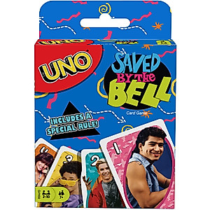 Mattel Games UNO Saved by The Bell Card Game with 112 Cards & Instructions, Great Gift for Kid, Adult or Family Game Night, Ages 7 Years & Older