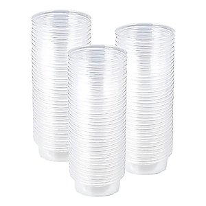 WOLEDOE 100Pcs Crested Gecko Food Dish, 0.5oz Plastic Reptile Feeding Cups