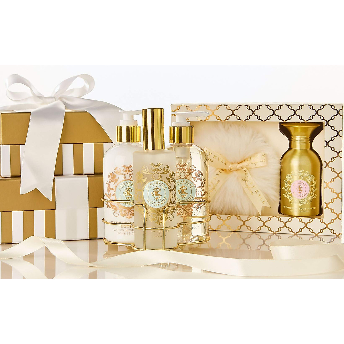 Shelley Kyle Signature Mini Gift Set, Includes Travel Size Perfume, Lotion, and Shower Gel, Packaged in Beautiful Cream and Gold Gift Box with Ribbon