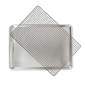 Nordic Ware 2 Pc Naturals Big Sheet W/Oven Safe Nonstick Grid, 1 Pack, Aluminum