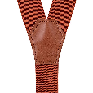 Action Ward Suspenders for Men | Y Back Elastic Suspender Braces (Brown Rust, 10)