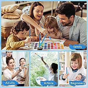 AROIC Paint Brushes Set,120 pcs Nylon Hair Brushes for Acrylic Oil Watercolor Artist Professional Painting Kits