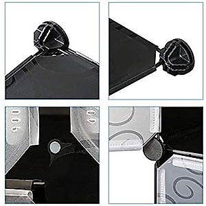 DWLOMHE 16 Cubes Bookcase Modular DIY Plastic Cabinet, Wardrobe Cabinet,Storage Shelves for Lounge, Office,with 3 Clothes Rails