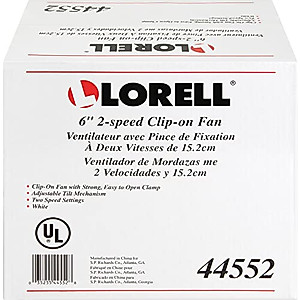 Atlantic Breeze 6" Personal Clip-On Fan, Light Gray