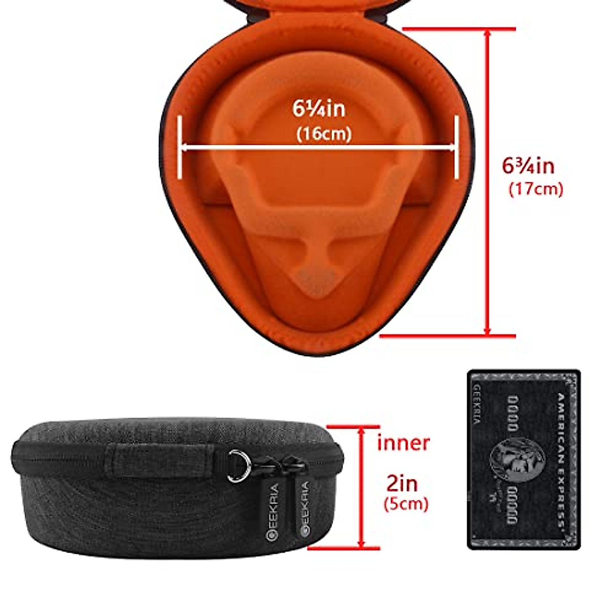 Geekria Shield Case Compatible with OpenMove, OpenRun Mini, Air, OpenRun Pro, OpenRun Case, Replacement Protective Hard Shell Travel Carrying Bag with Cable Storage (Dark Grey)