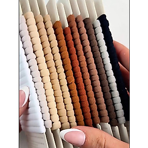 Heliums Seamless Hair Ties - Sandy Blonde - Skinny 6mm No Damage Ponytail Holders, 1.75 Inch, Medium Hold for Thin to Normal Hair - 18 Pack