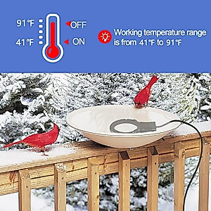 KNEOYR 250W De-icer Submergible Bird Bath Heater Aluminum Cast for Livestock Poultry Horses, Cows, Birds, Wildlife Drinking Indoor Outdoors in Winter with 10 Foot Cord Birdbath Water Heater