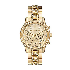 Michael Kors Women's Ritz Gold-Tone Stainless Steel Chain Bracelet Watch (Model: MK6937)