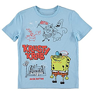 SpongeBob SquarePants Boy's T-Shirt and Shorts Bundle (Blue, 18-20)