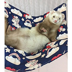 Ferret Cat Hammock Bed for Cage 100% Handmade Pet Canvas Hammocks for Small Animals, Kitten, Guinea Pig, Bunny, Rabbit, Rat Comfortable Hanging Bed, Soft Sleepy Mat Pad for Sleeping and Resting