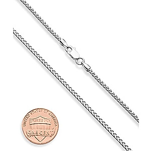 Miabella Solid 925 Sterling Silver Italian 2mm Franco Square Box Link Chain Necklace for Men Women Made in Italy (Length 20 Inches)