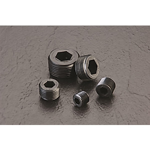 Caplugs TH-5 TH Series – Plastic Hex Socket Threaded Plug, 80 Pack, Black HD-PE, NPT Thread Size 3/8"-18 Temporary Use, Low Pressure Testing & in-Plant Processes, Oil & Heat Resistant (ZTH51KA1)