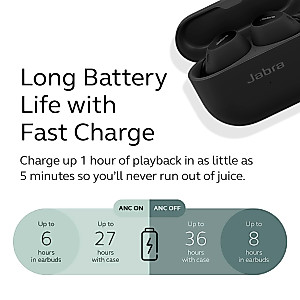 Jabra Elite 10 True Wireless Bluetooth Earbuds – Advanced Active Noise Cancelling with Dolby Atmos Surround Sound, All-Day Comfort, Multipoint, Crystal-clear calls – Gloss Black