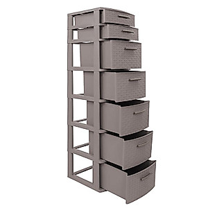 MQ Eclypse 7-Drawer Plastic Storage Unit, Taupe