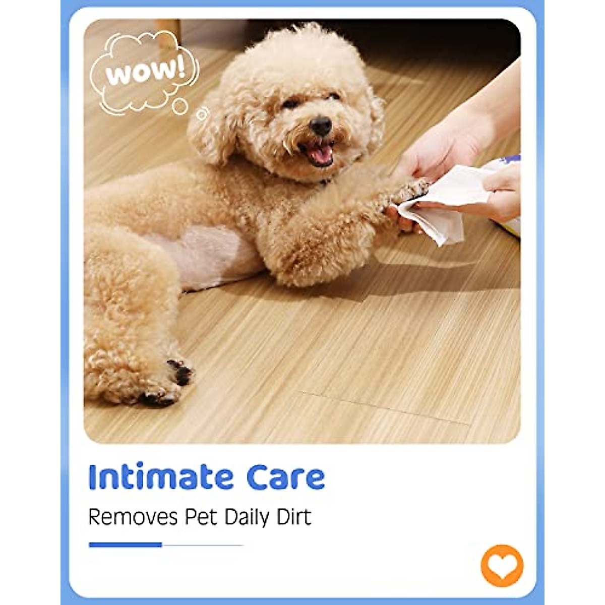 Pawaboo Dog Wipes for Paws and Butt, Unscented Hypoallergenic Pet Wipes for Dog Cat, Soft Thick Dog Grooming Wipe for Cleaning Deodorizing with Lids, Puppy Wipes for Face Ears Body- 1Pack/100Count