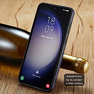 Casus Designed for Samsung Galaxy S23 Case Vegan Leather Slim Classic Luxury Elegant Thin Protective Cover (2023) 6.1" - Purple