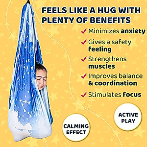 MoJo Bloom Sensory Swing for Kids Indoor & Outdoor - Adults and Kids Hammock Swing - Sensory Joy Therapy Swing for Kids with ADHD, Anxiety, Special Needs - Therapy Pod Swing for Kids