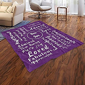 ZHSHWAT Get Well Soon Gifts for Women, Mothers Day Birthday Gift for Friend, You are Awesome Purple Blanket Throw Inspirational Gifts for Women