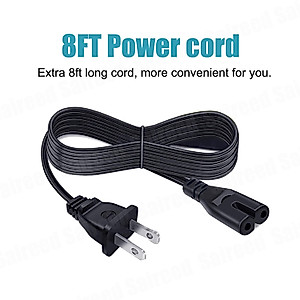 8ft TV Power Cable Cord for Samsung 24" 32" 40" 43" 48" 49" 50" 55" 60" 65" 75" Inch LCD HD Smart 4K Curved TV UN55RU8000FXZA UN65RU7100FXZA UN43NU6900FXZA 2 Prong Power Cord Replacement