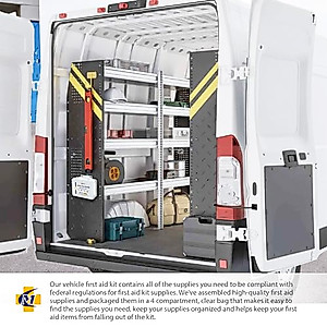 MFASCO Vehicle First Aid Kit - Compact Metal Kit - Portable & Mountable - Safety Kit for Commercial Vehicles & Workplace - DOT ANSI OSHA Compliant - Includes 112 Pcs Work Essential First Aid Supplies