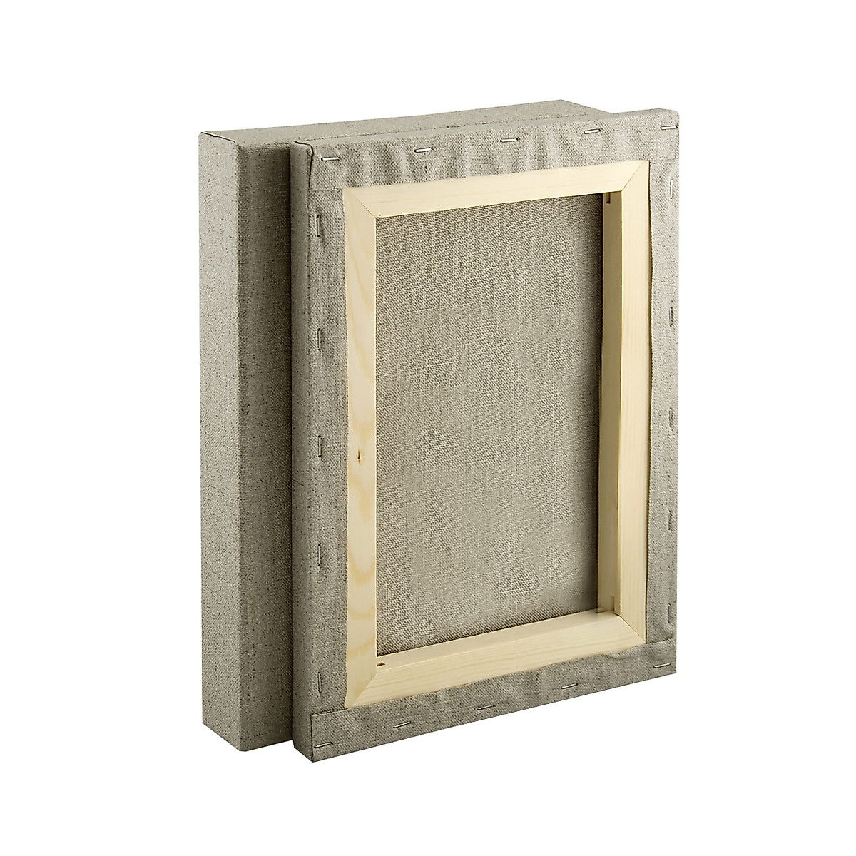 Senso Clear Primed Linen Stretched Canvas - Multi-Media Stretched Canvas for Oils, Acrylics, Pastels, & More! - 12x12"