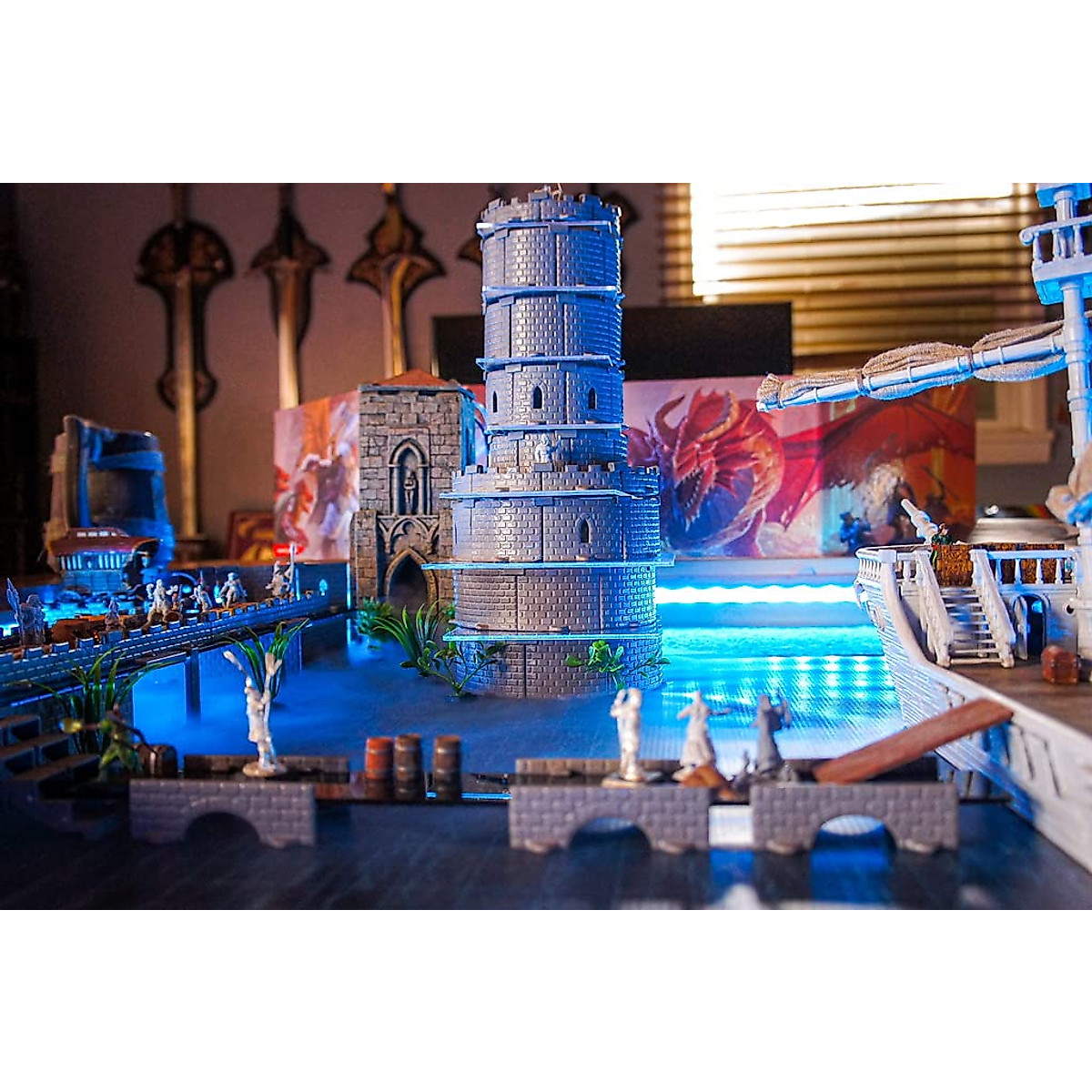 Stone Bridges Kit - Mini Dungeon Castle Cavern Terrain for RPGs, Dungeons & Dragons (DND), Pathfinder, War Gaming, and More! by DCD (21pcs, 3ft)