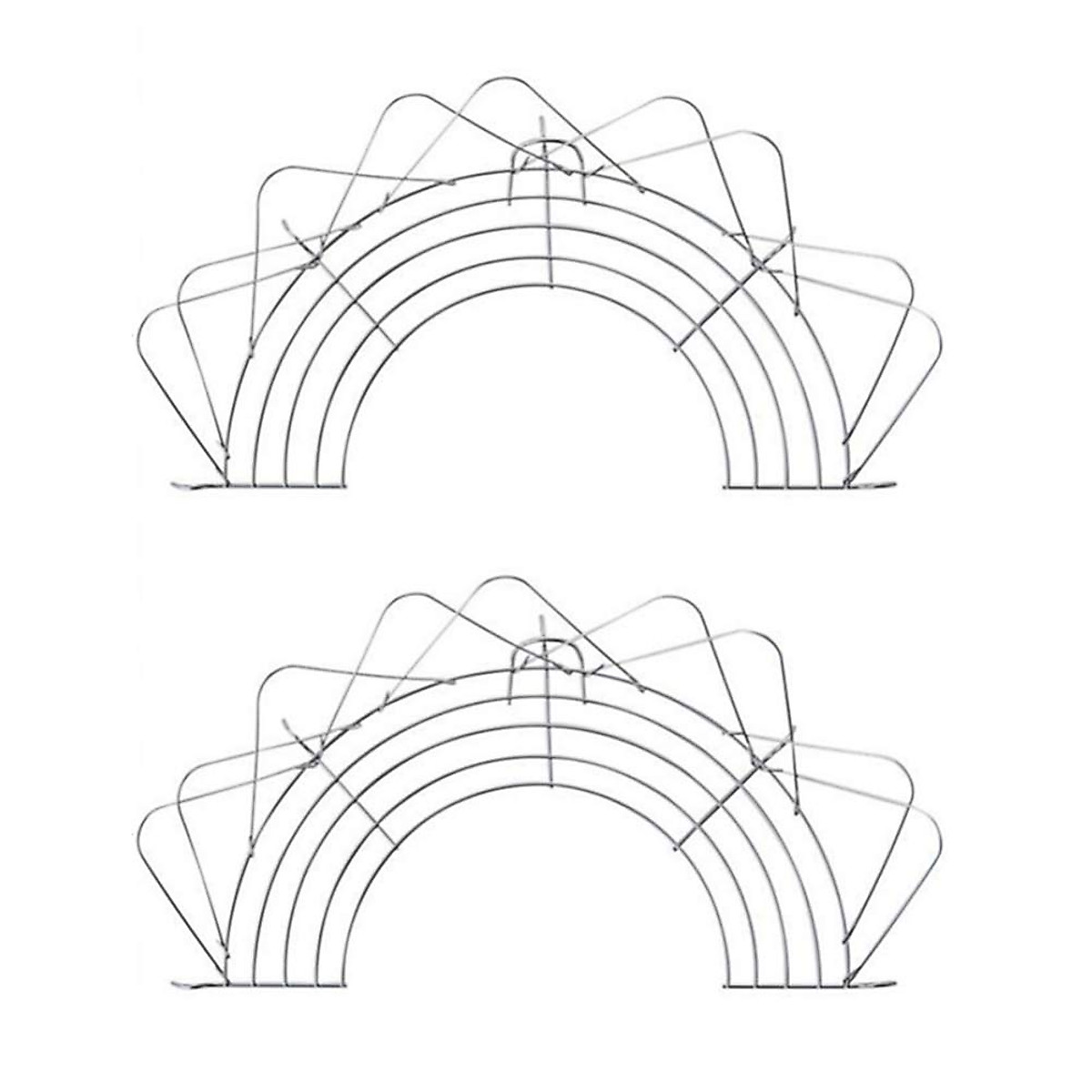 DOITOOL Barbeque Grill Stainless Steel Wok 2pcs Wok Ring Tempura Racks Semicircle Semicircle Steam Racks Fried Food Cooling Racks Strainers (34cm) Barbeque Grill Stainless Steel Frying Pan