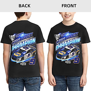 ASFRSH Chase Elliott 9 Shirt for Teen Girl & Boy Printing Short Sleeve Tee Athletic Classic Shirt Crewneck T-Shirt