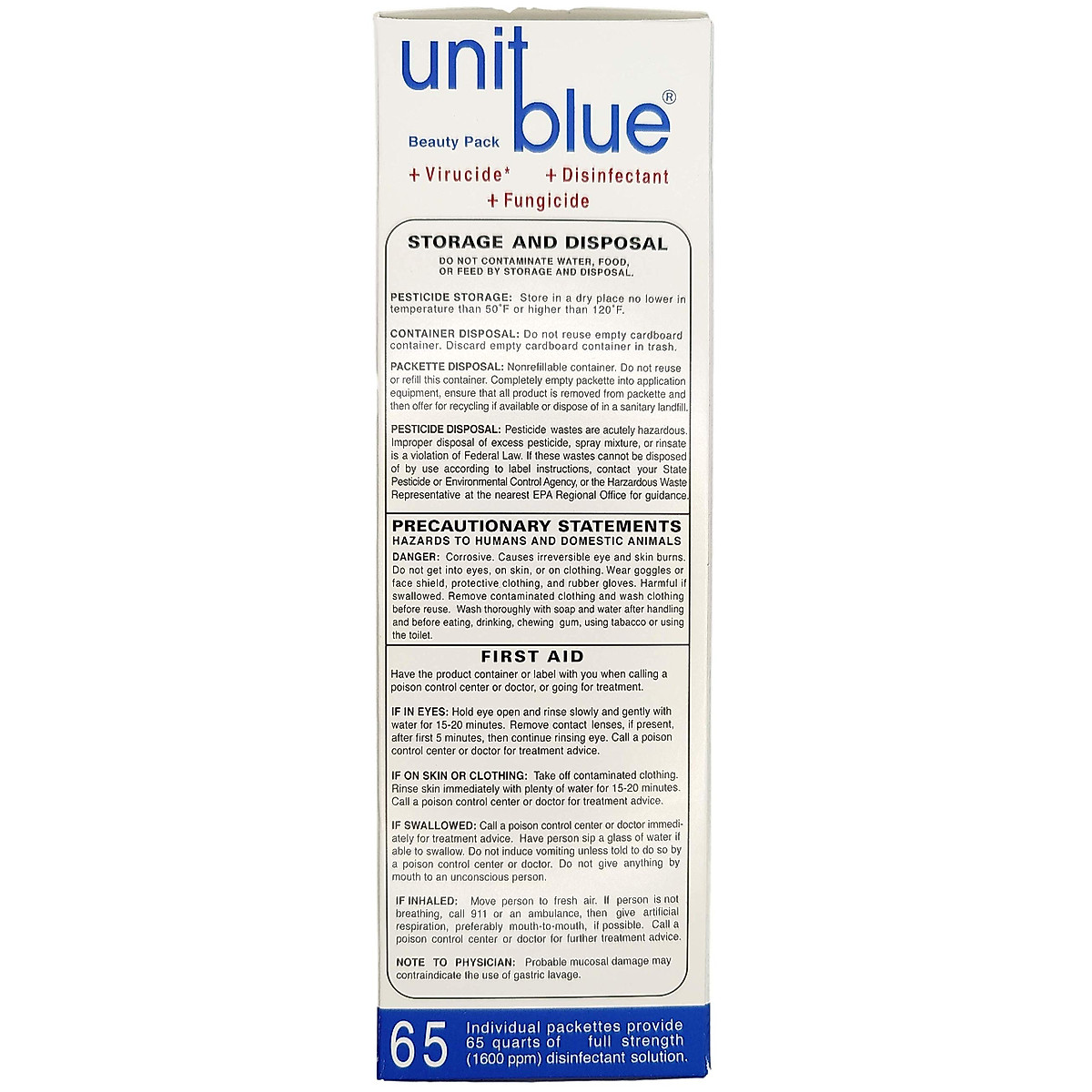 Timsen Unit Blue Germicidal Disinfectant (Box of 65)