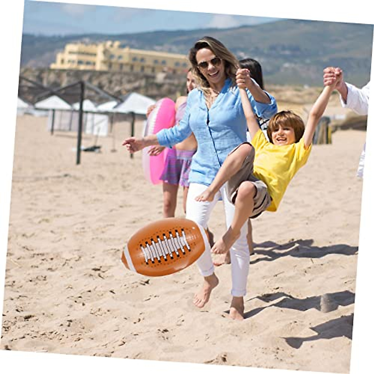 CLISPEED 3 Sets Inflatable Beach Ball Giant Inflatable Ball Summer Decorations for Outside Beach Toy Inflatable Water Balls Football Toys for Kids Inflatable Rugby Toys Ball Toy for Kids