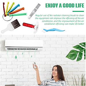 CHENGU 5 Pieces Air Conditioner Fin Cleaner Set 3 Different Fin Comb Condenser Fin Straightener and 2 Different Brush Condenser Complete Category Evaporator Radiator Repair Clean Set