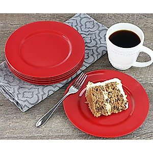 Calypso Basics by Reston Lloyd Melamine Salad Plate, Set of 6, Red