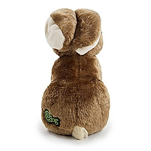 goDog Wildlife Rabbit Squeaky Plush Dog Toy, Chew Guard Technology - Brown, Large