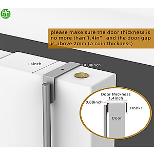 HFHOME 2Packs Over The Door Double Hanger Hooks, Metal Twin Hooks Organizer for Hanging Coats, Hats, Robes, Towels- Silver