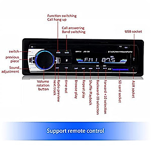 FZZDP 12v Universal Car Mp3 Car Stereo Fm Aux Input Receiver Sd USB Mp3 Radio Player in- Unit